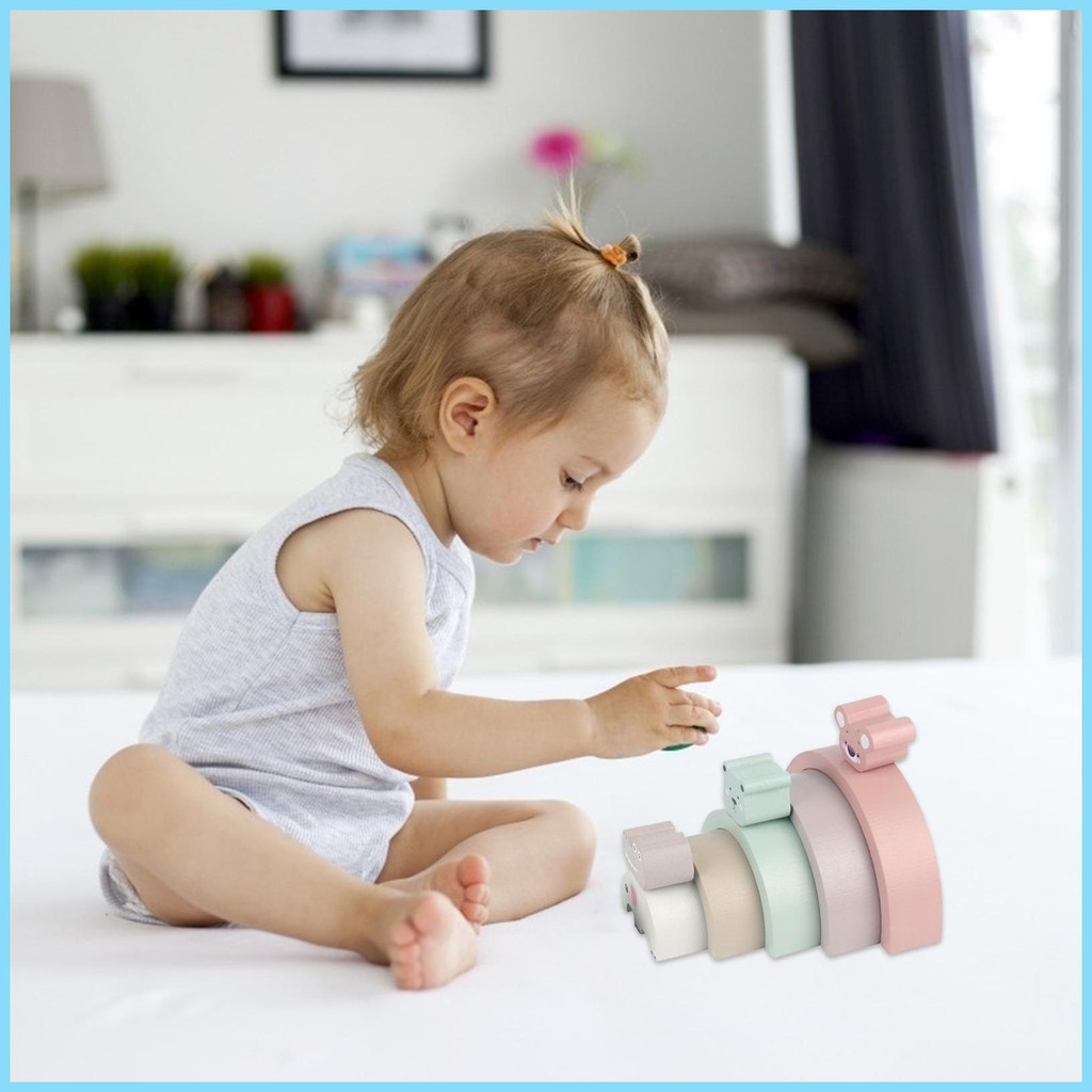 Rainbow Stacker Nesting Puzzle For Kids Interactive Sorting Stacking ...