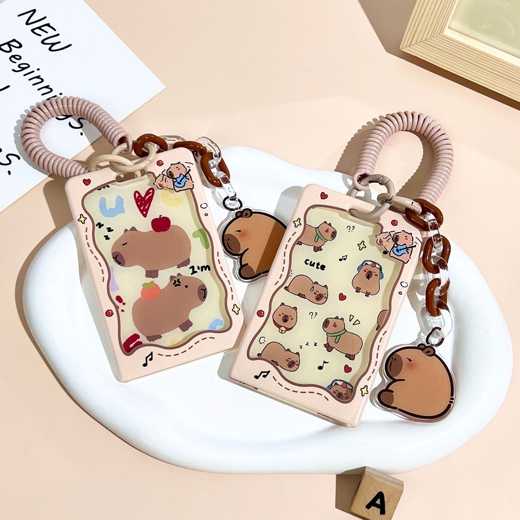 2025 New Style Anime capybara Transparent PS Card Holder Retractable ...