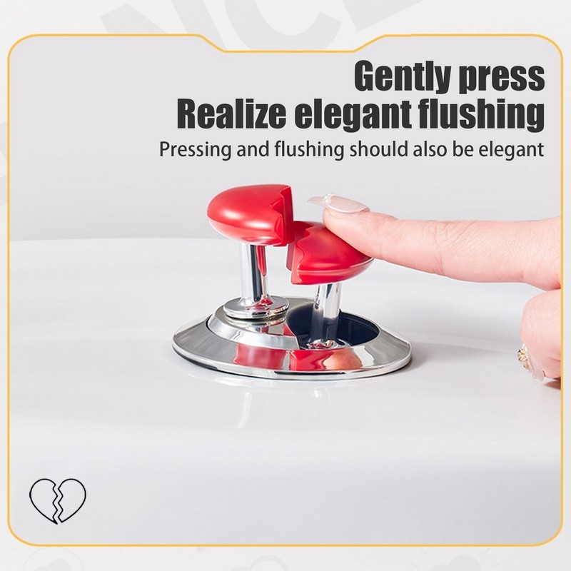 Self-Adhesive Heart Diamond Toilet Press Water Tank Flush Button ...