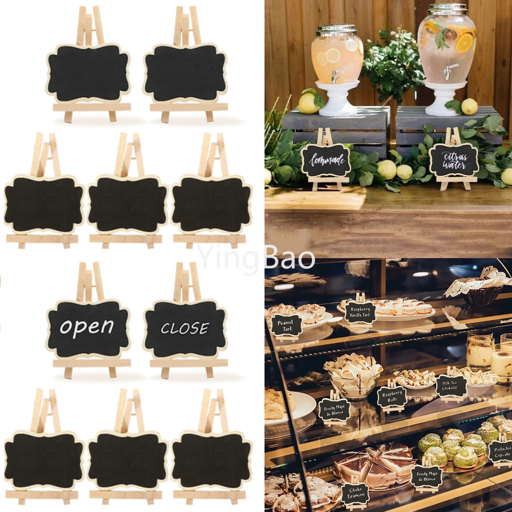 2/5/10Pcs Mini Chalkboard Labels Table Signs with Easel Stand, Wooden ...