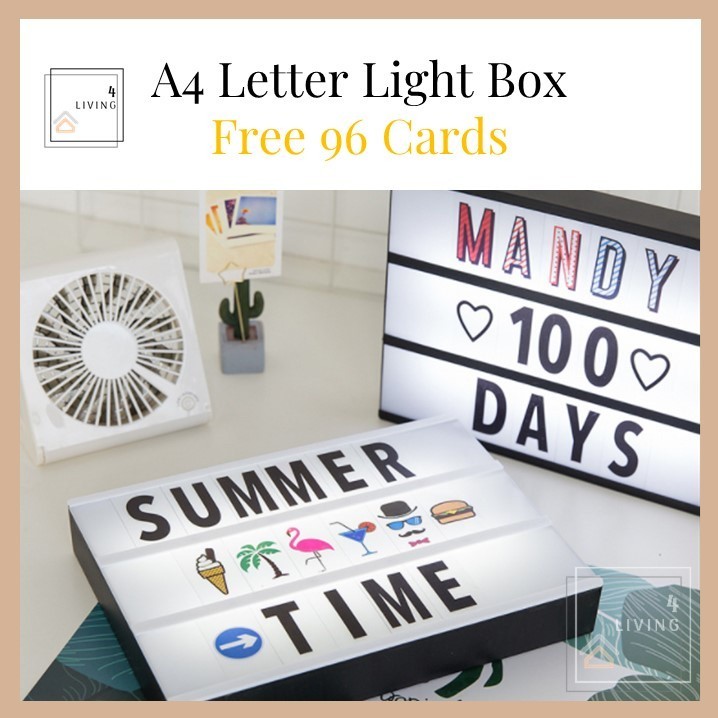 A4 Message Light Box LED Lightbox Letter Box DIY Message LED Decoration ...