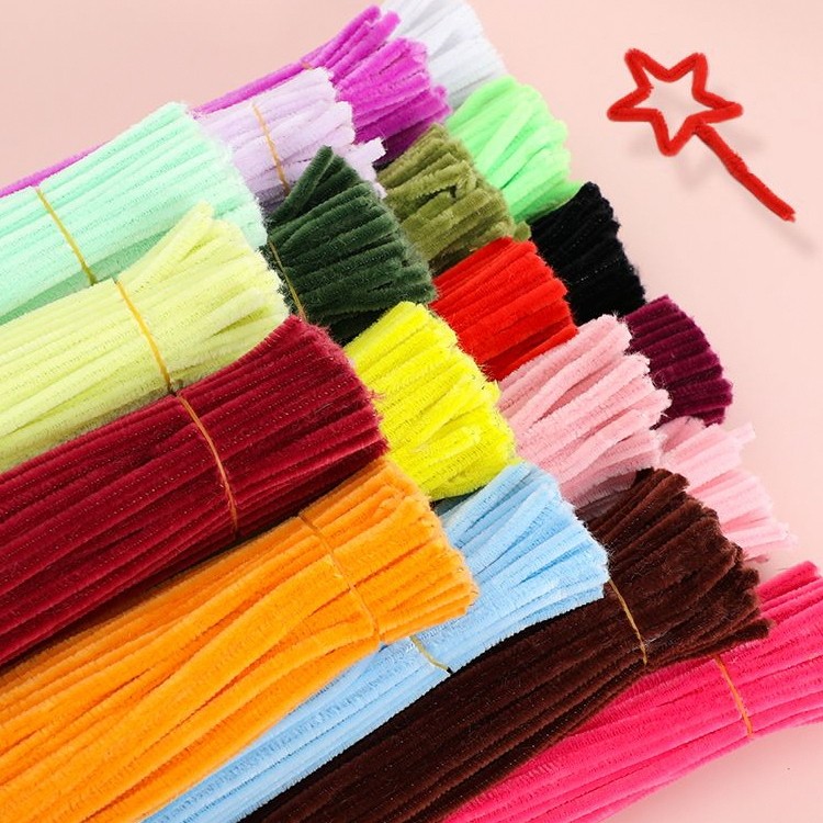 Fuzzy Wire Chenille Stems Diy Handicraft Material Packaging Plush Tube ...