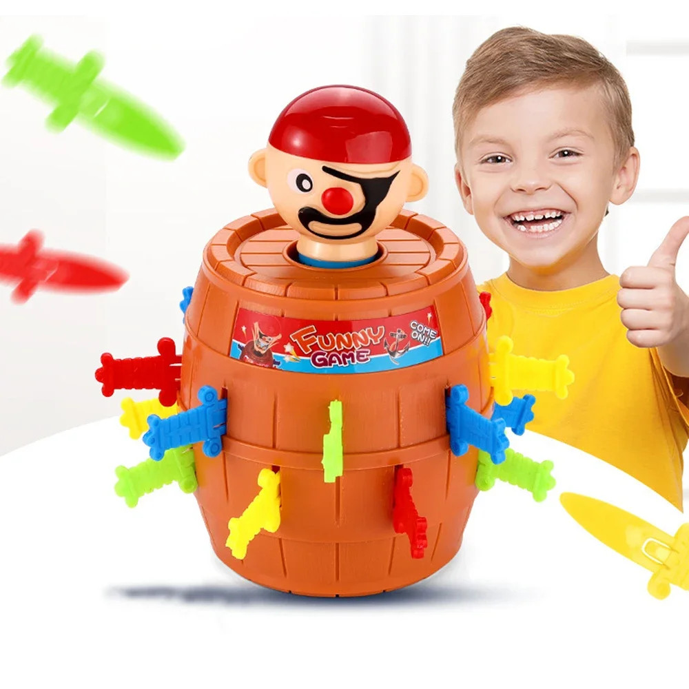 Pirate Barrel Game Interactive Pop-Up Pirate Toy Bucket with Swords ...
