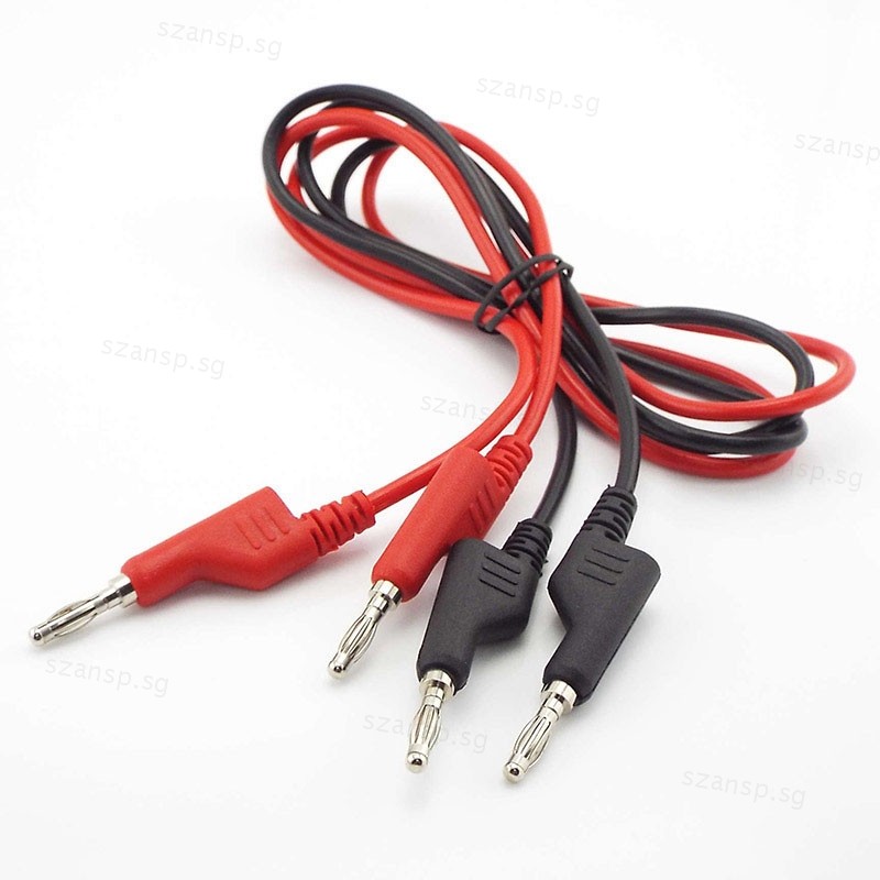 1M Test Lead 10A 4mm Double Ended Banana to Banana Plug Electrical Dual ...