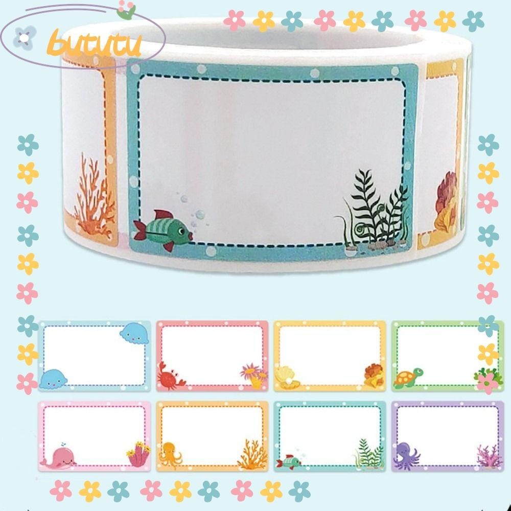 BUTUTU Name Tag, Ocean Style Cartoon Name Stickers, Multi Purpose Self ...