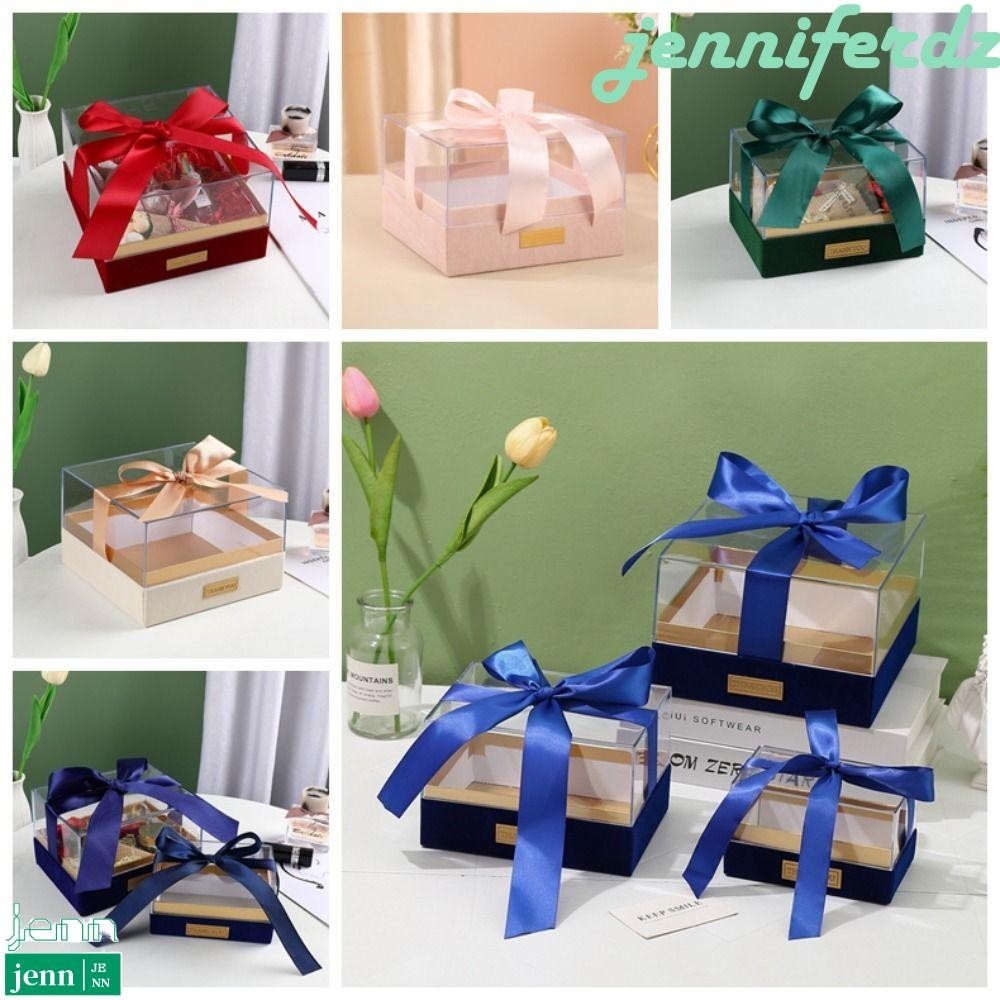 JENNIFERDZ Hand Gift Box, Transparent with Ribbon Acrylic Gift Box ...