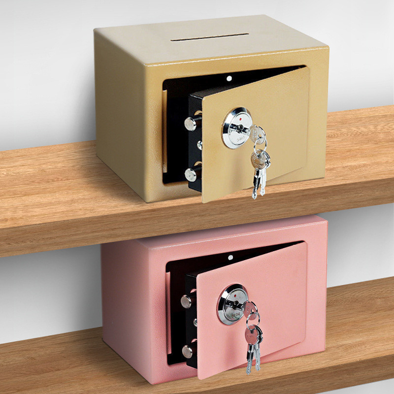 Safe Box Small All-Steel Password Safe Box Home Office Mini Safe Box ...