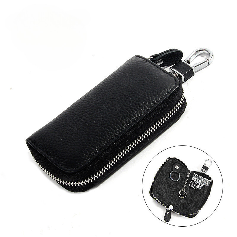 Multi-functional Split Leather Folding Door Key Electric Key Holder Bag ...