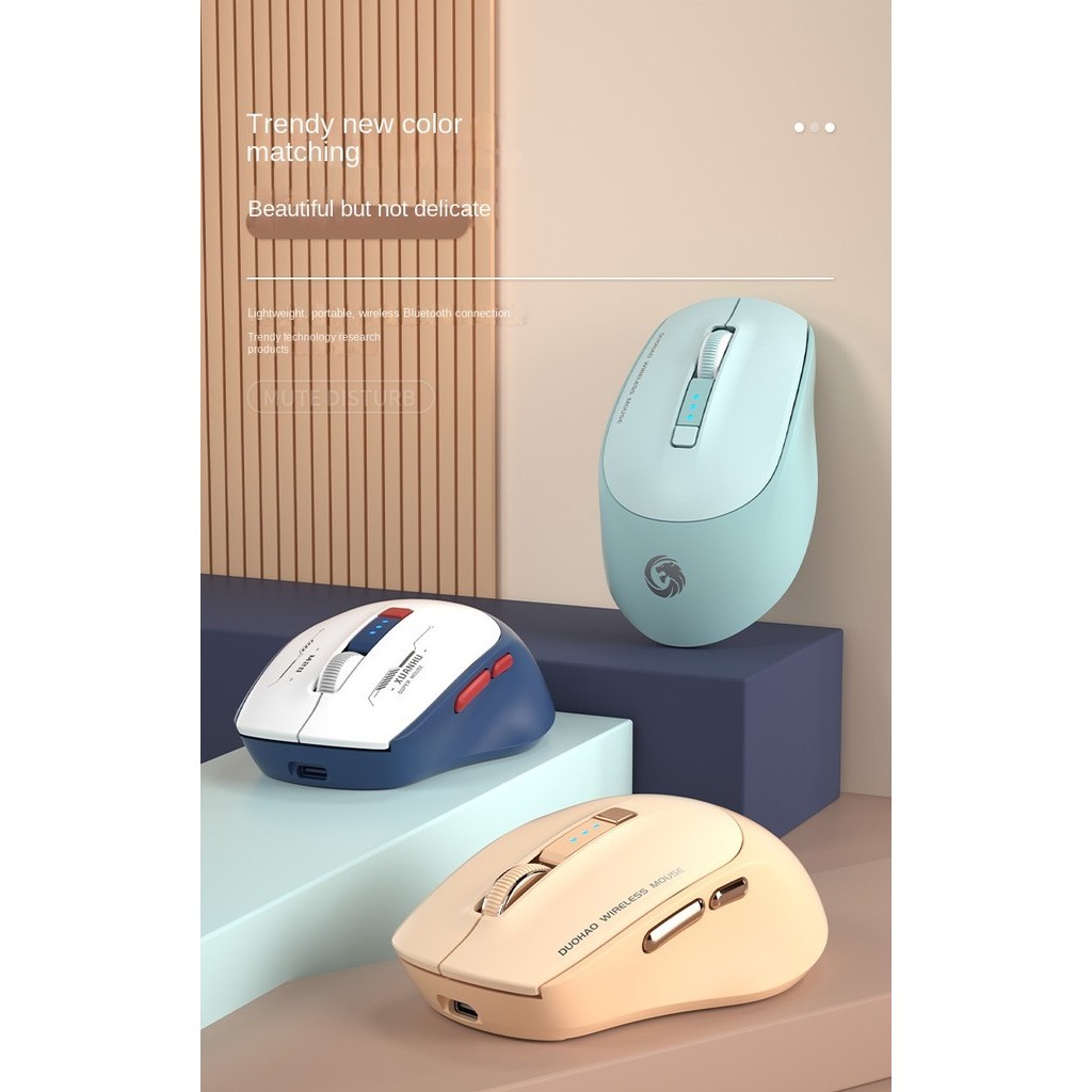 Bluetooth Three-mode Mouse with Power Display Rechargeable Computer ...