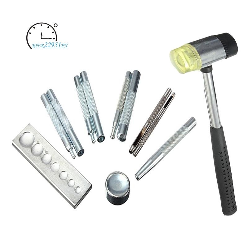 Set Of 12 Craft Tool Die Punch Snap Rivet Setter Base Kit For Diy ...