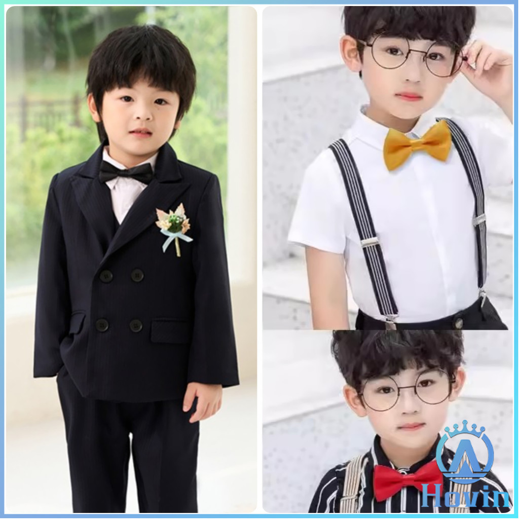 Hovin Kids Bow Ties Adjustable Pre Tied Bowtie for Wedding Party 10 x 5 ...
