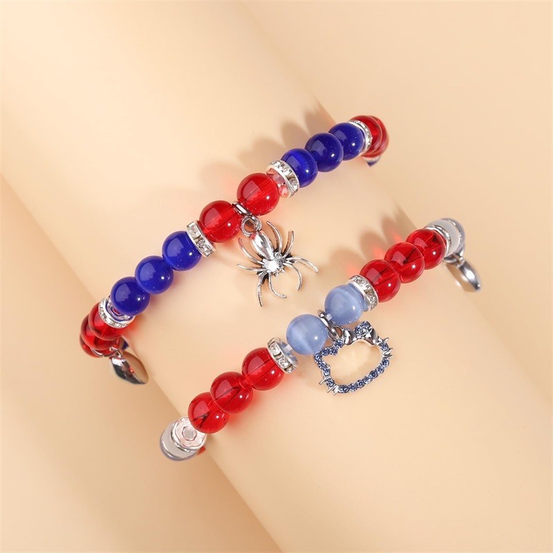 Couple Matching Bracelet Cool Girl Y2k Hello Kitty Guitar Kuromi Beaded ...
