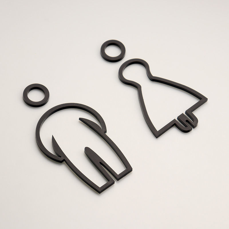 Sign Toilet WC Washroom Sign Minimalist Toilet Signage 立体卫生间标识牌 洗手间厕所门牌 ...