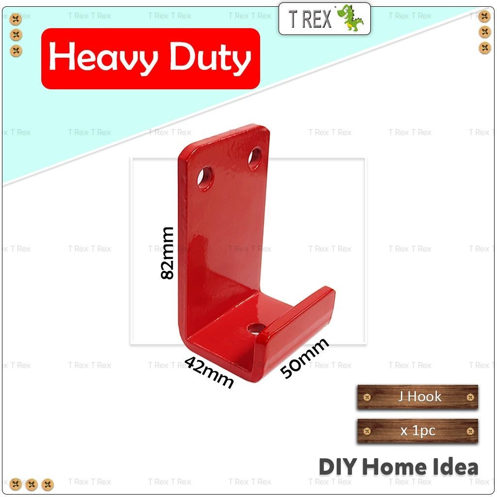 T Rex DIY Super Heavy Duty J Hook / Wall Mount Hanging Hook Bracket ...