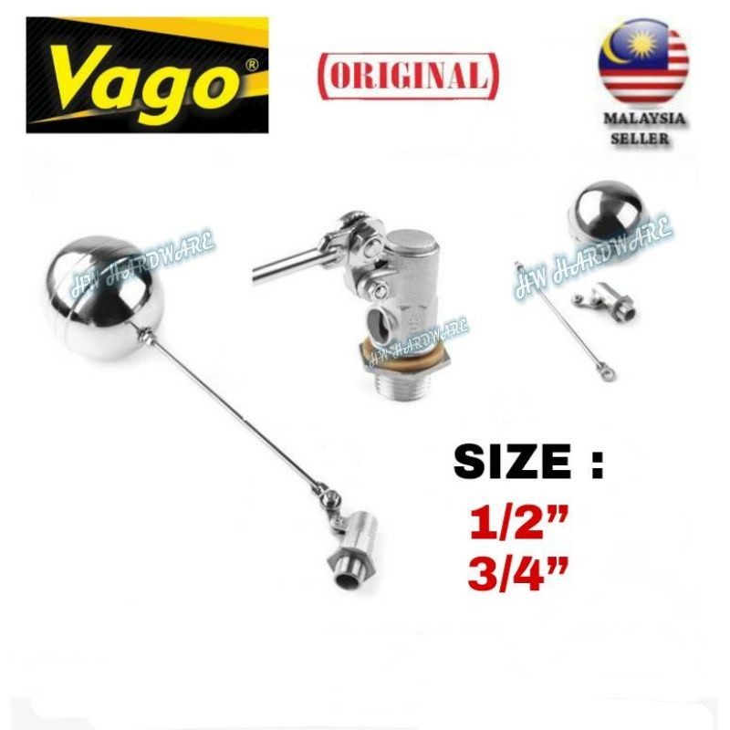 VAGO (SINPO) HEAVY DUTY STAINLESS STEEL FLOAT VALVE 1/2” (CITY / TM ...