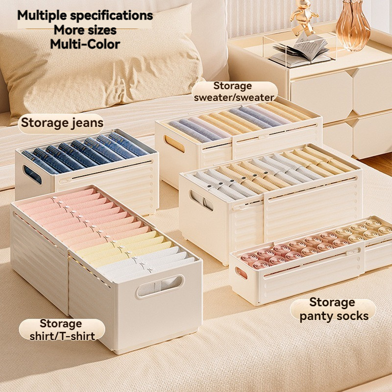 Adjustable Clothes Storage Box Closet Multi-layer Organizer Kitchen ...