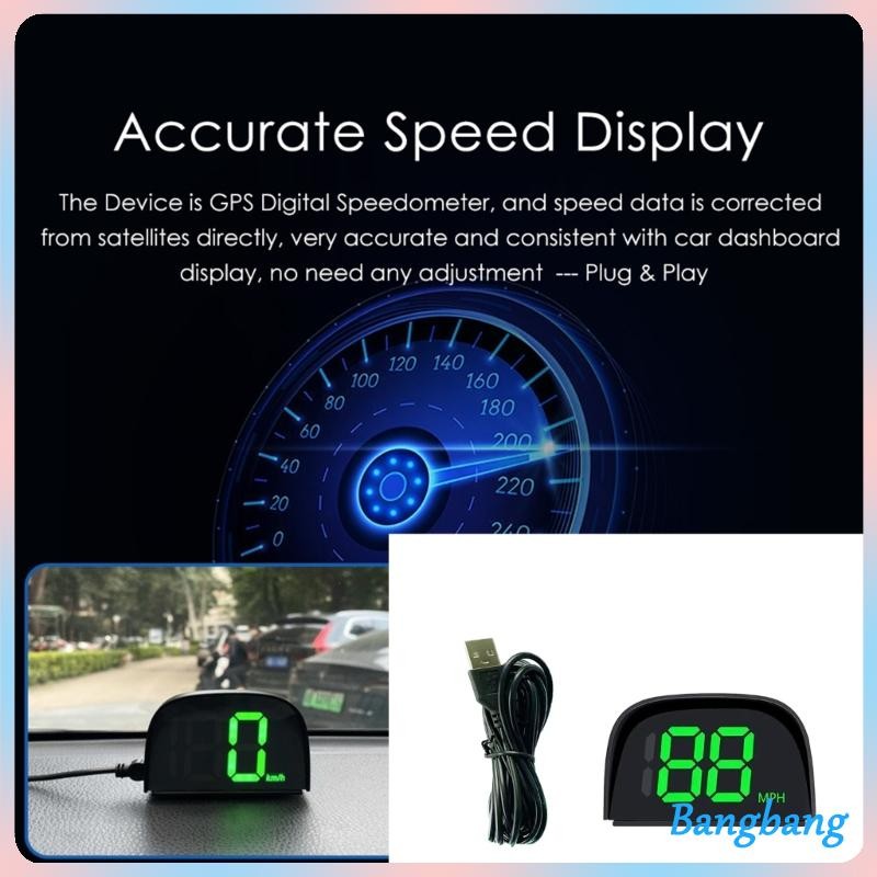 Bang Digital Car Speed Meter Easy Install Auto HUD Display Visible Font ...
