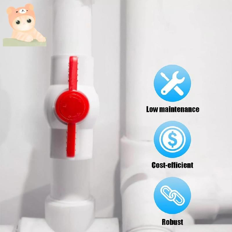 PVC Ball Valve Water Pipe Valve Switch With Red Handle 5-Piece Set ...