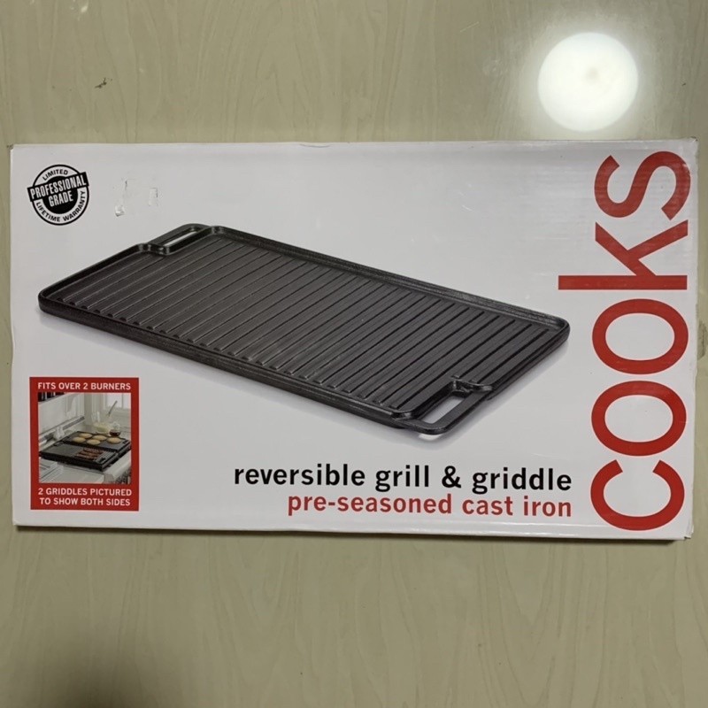Philippe Richard Everyday Basics 18x10 in Cast Iron Reversible Double ...