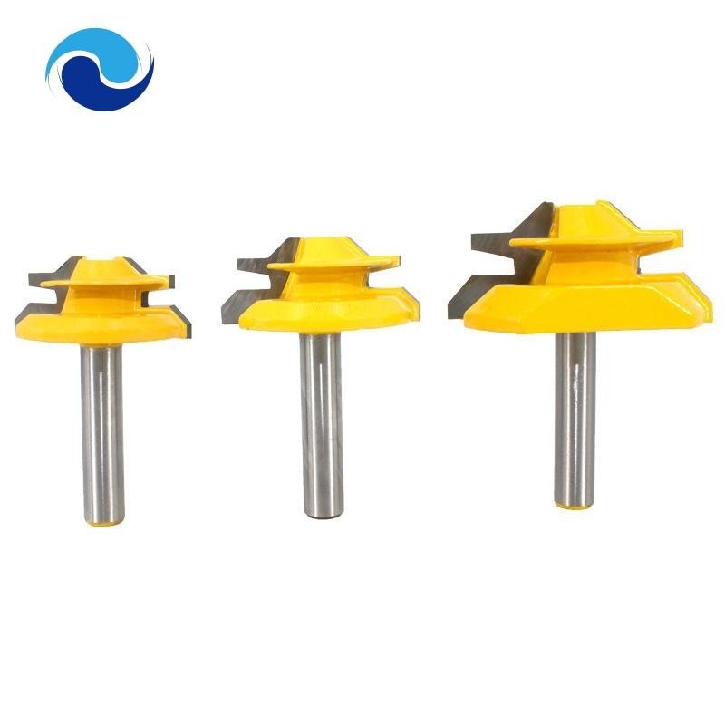 45-Degree Milling Cutter 3-Piece Set 1/4 Handle 45-Degree Tenon Joint ...