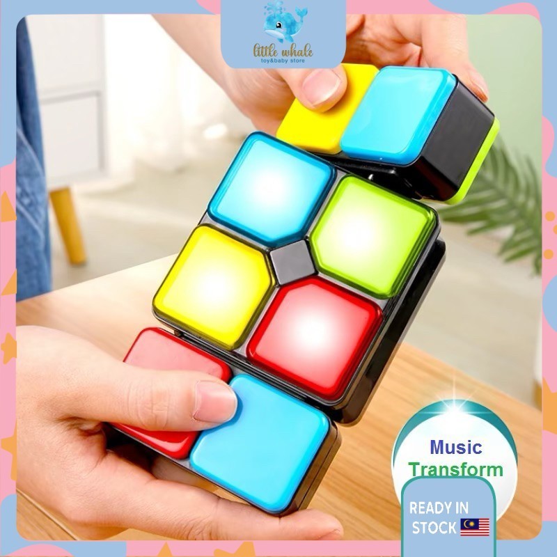 Kids Music Magic Cube Rubik Cube Flip Square Puzzle Light Rubic Cube ...