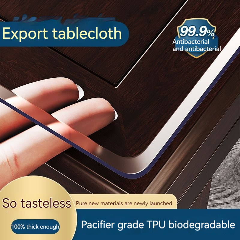 PVC soft glass table mat food grade table cover waterproof oilproof ...