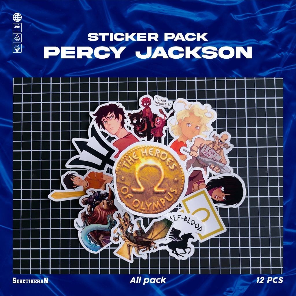 COD COD COD COD Percy Jackson Cartoon Sticker Pack Cute Colorful Cool ...