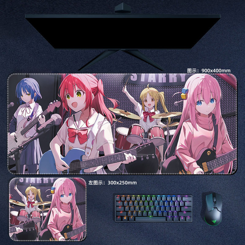 900x400mm Anime Bocchi the Rock! Mouse Pad Gotou Ryou Nijika kuyo ...
