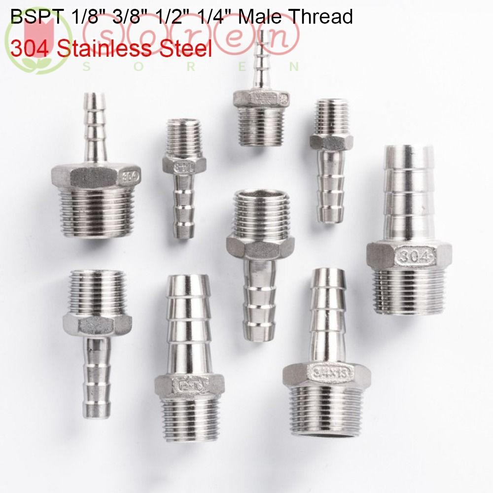 SOREN 1Pcs Pipe Joint, Male Thread 304 Stainless Steel Hose Connector ...