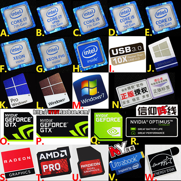 New Sticker Original core 7th Generation 7th Generation core i3 i5 i7 ...