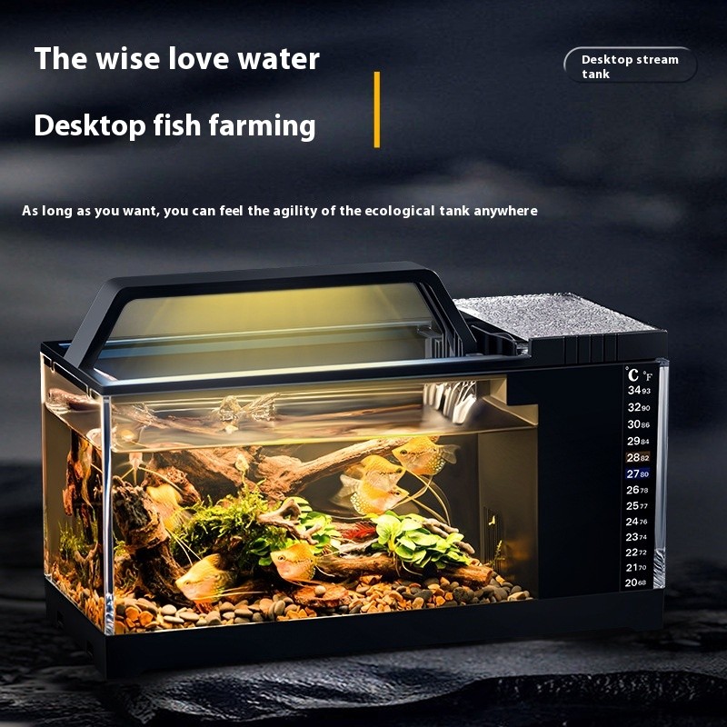 South American Fish Tank Side Filter Small Desktop Aquarium Set With ...