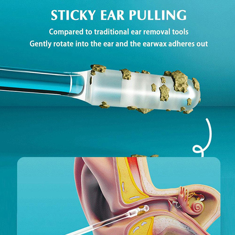 OP Disposable Sticky Ear Swabs Pick Reusable Ear Cleaner Soft Silicone ...
