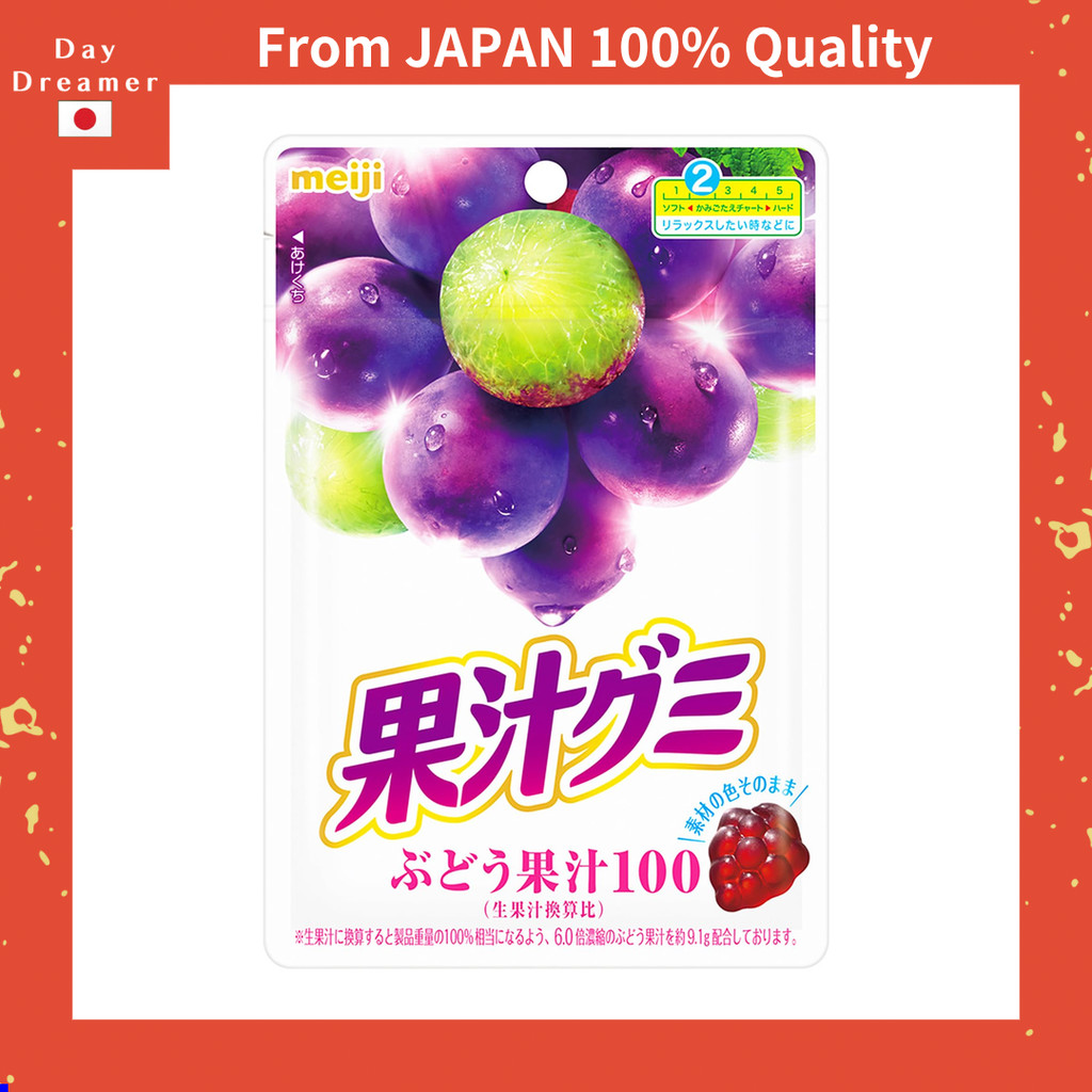 【from JAPAN】 Meiji Fruit Juice Gummy Grape 54g | Shopee Singapore