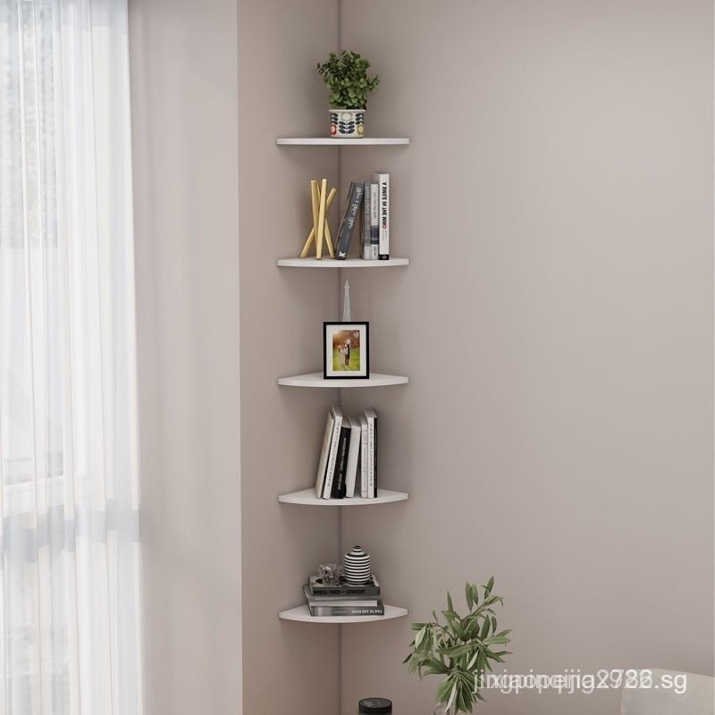 Punch-Free Corner Shelf Living Room Corner Wall-Mounted Partition ...