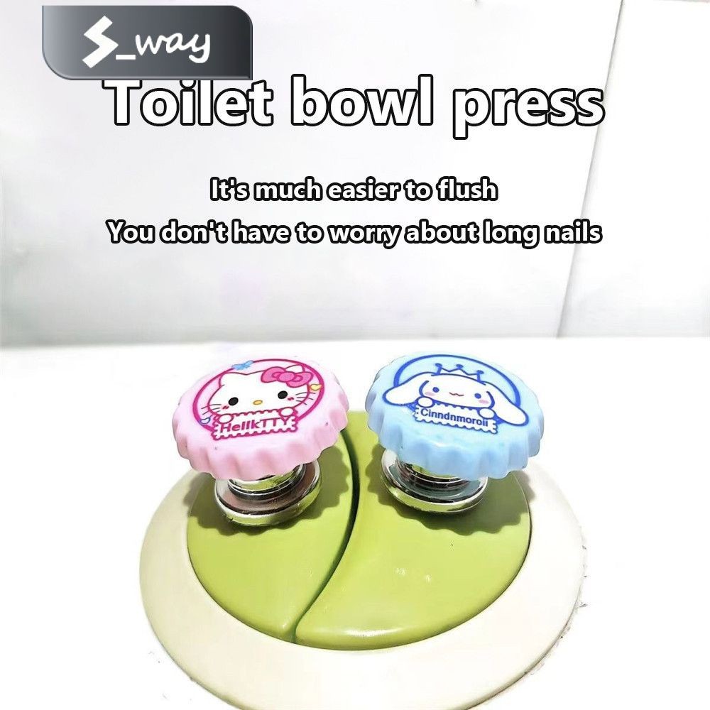 Toilet Flush Button Labor-saving Universal Sanrio Spongebob Loopy ...