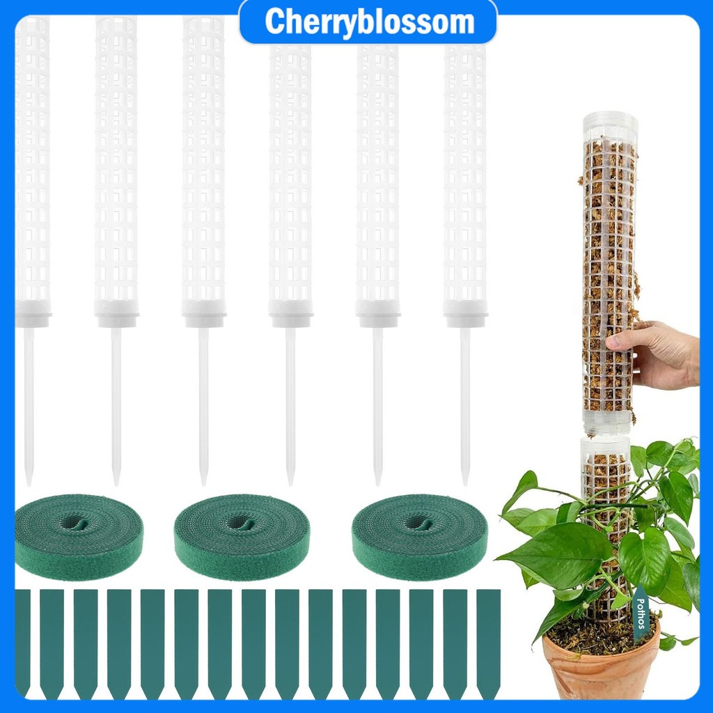 6Pcs Plastic Moss Poles for Plants Stackable Moss Poles Kit Easy to ...