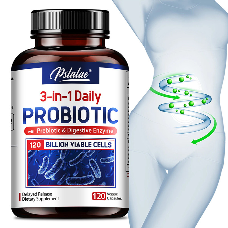 Pslalae 3-in-1 Daily Probiotic - Prebiotics and Digestive Enzymes ...