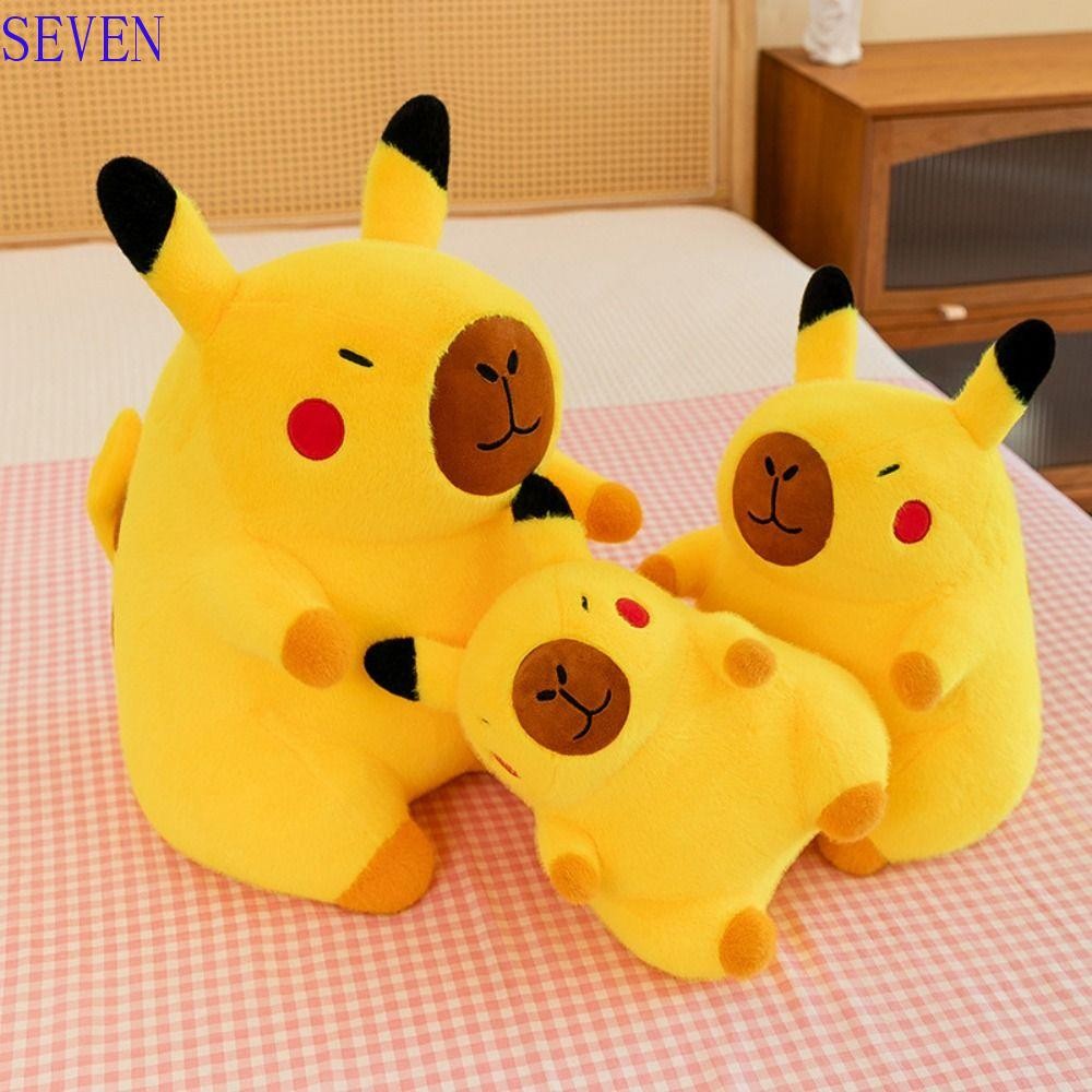 SEVEN Capybara Plush Toy, PP Cotton Cosplay Pikachu Capybara Stuffed ...