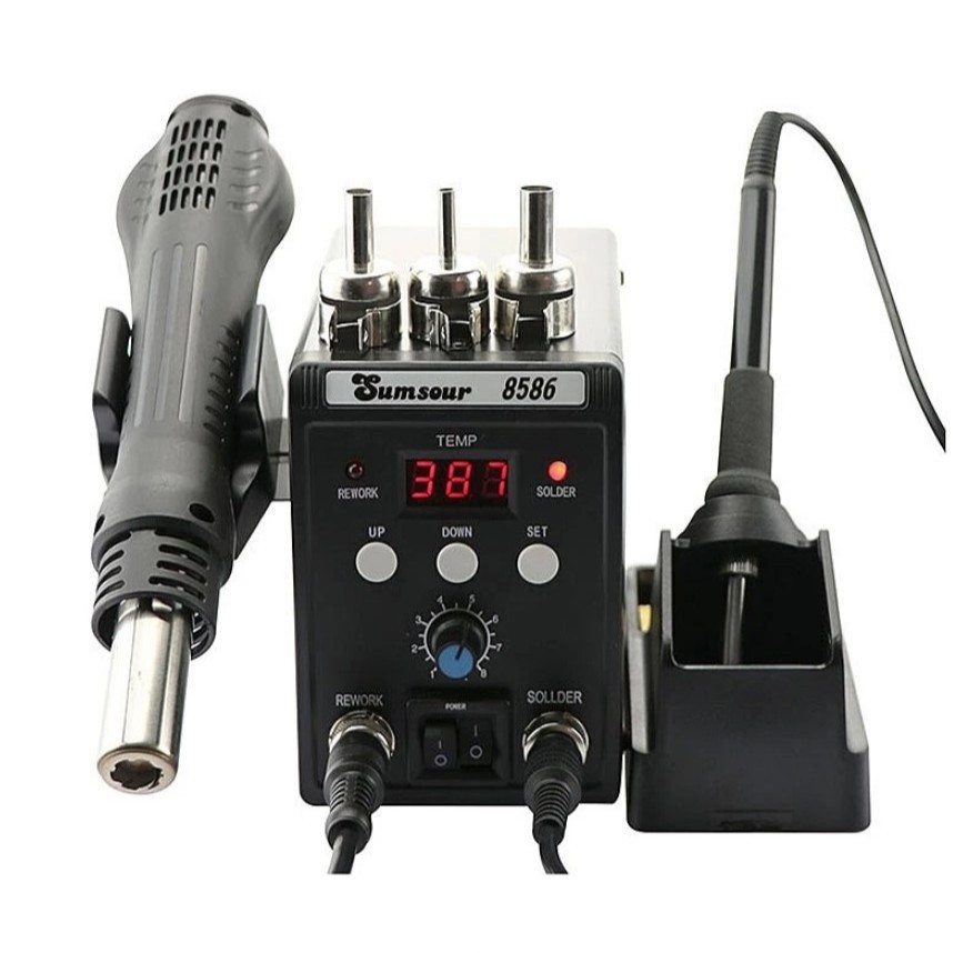 2 in 1 Soldering Station Hot Air Desolder Rework 8586 Soldering Station ...