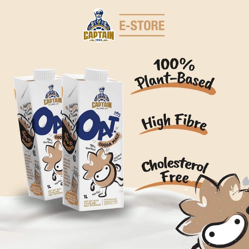 Captain Oat M!lk Cocoa Malt Flavours 1-Litre - 2 boxes (Expiry Date: 5 ...
