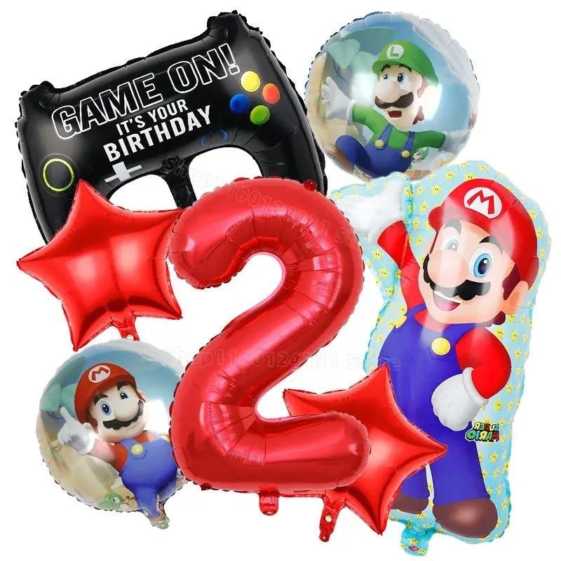 Super Mario Balloon Red Foil Number Balloons Boy Girl Birthday Party ...