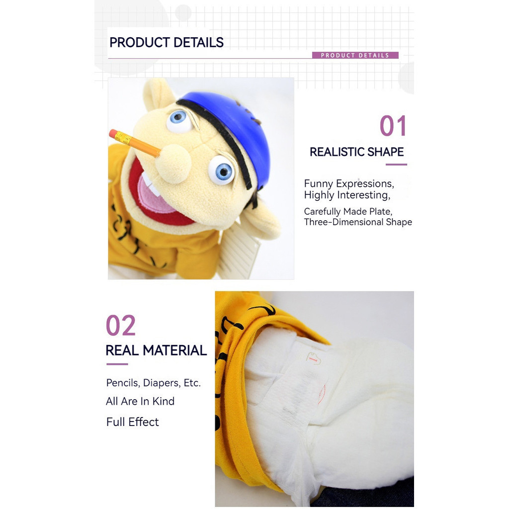 Jeffy Hand Puppet Ready Stock Funny Boy Muppet jeffy Finger Puppet Doll ...