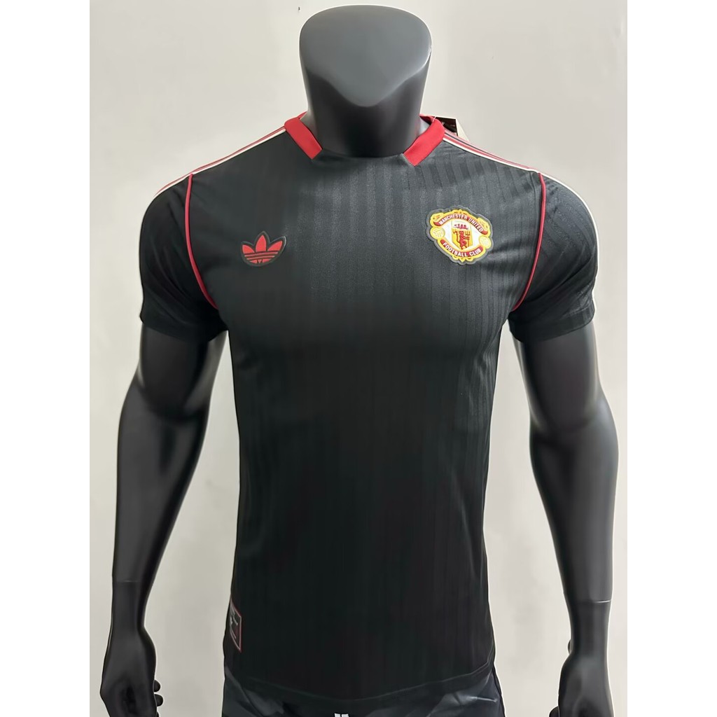 25-26 Manchester United black training uniform football top player ...
