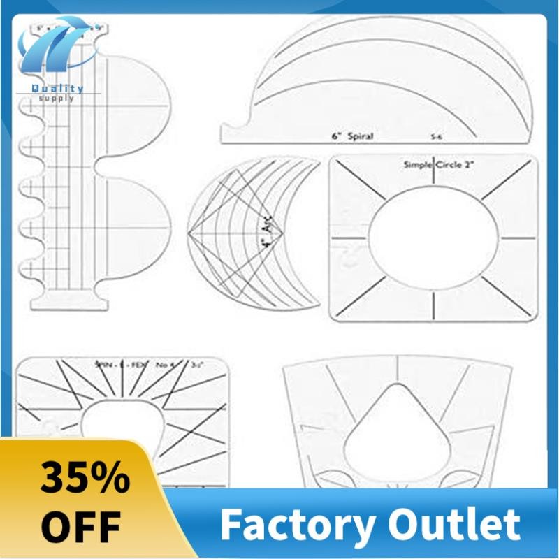 6-Piece Quilting Template Sewing Machine Ruler Quilting Template Ruler ...