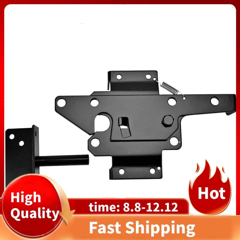 Self-Locking Gate Latch - Post Mount Automatic Lever Wood Fence Gate ...