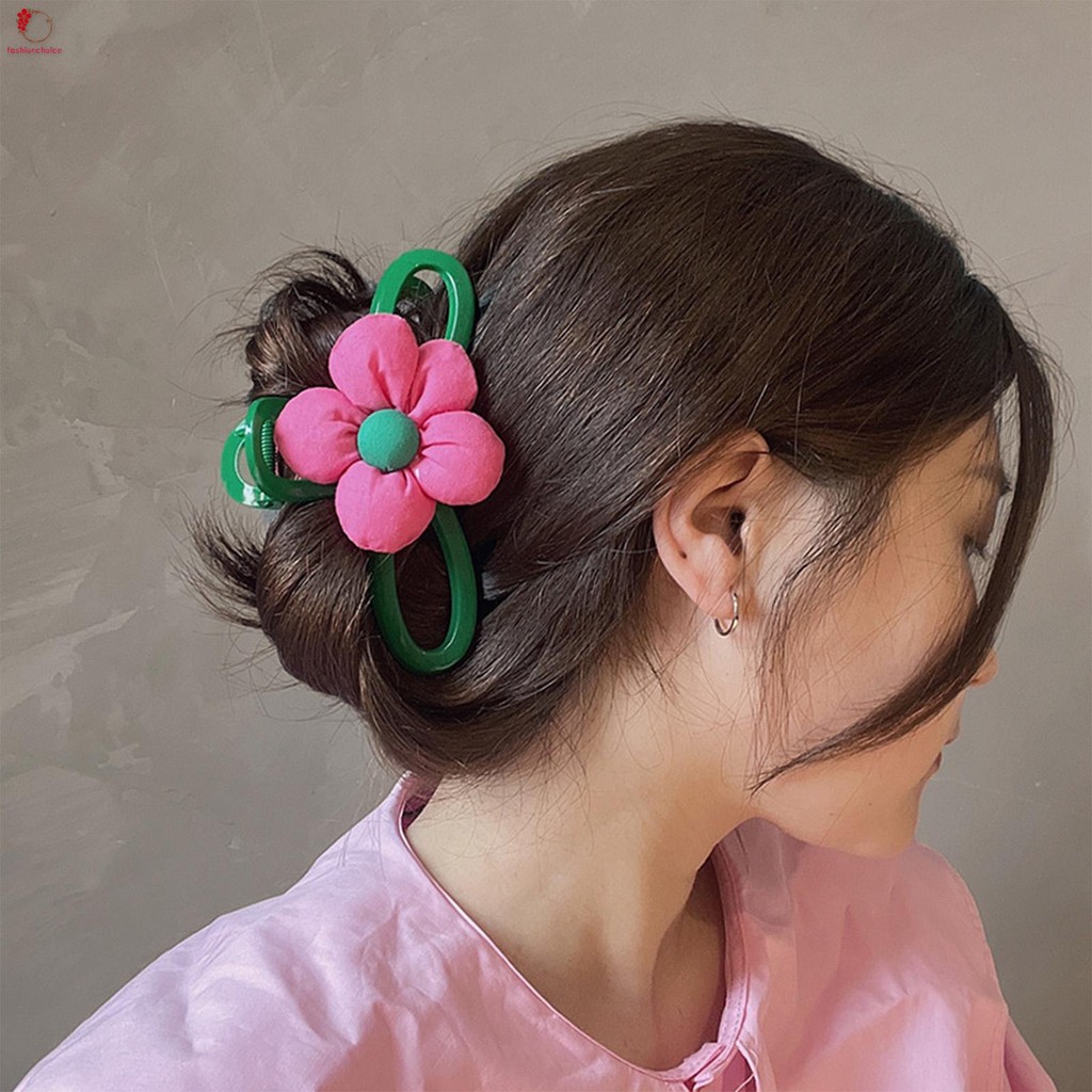 Large Flower Hair Claw Hair Jaw Clips Sweet Floral Design Large Hair ...