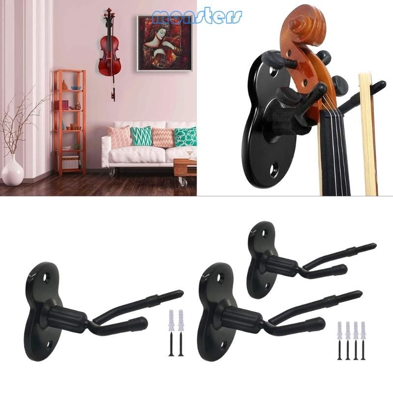 Mon Violin Holder with Bows Hook Home Studio Wall Mount Violin Hangers ...