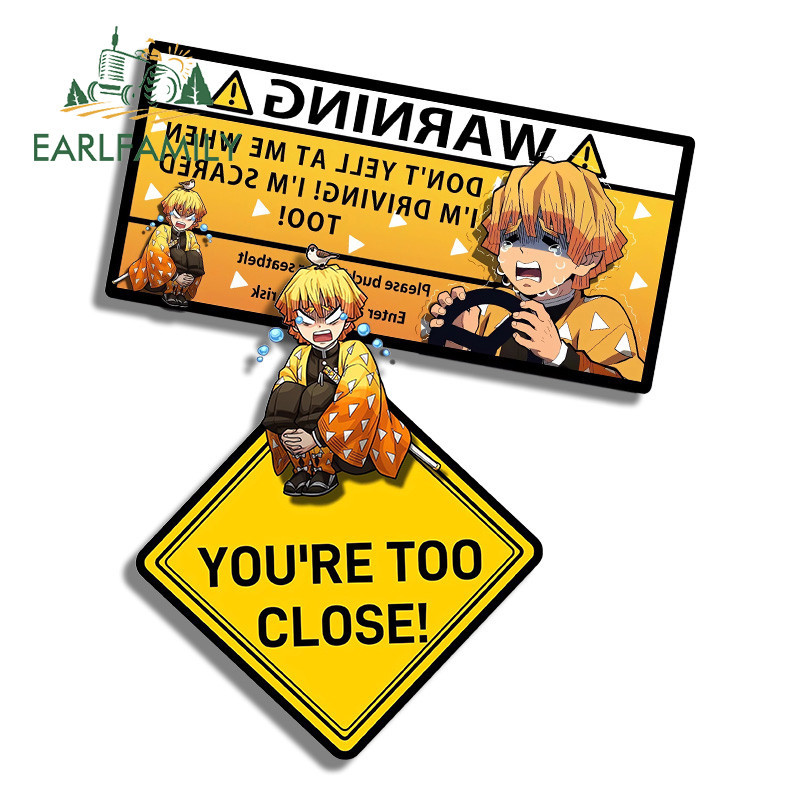 EARLFAMILY 13cm Demon Slayer Agatsuma Zenitsu Car Stickers You Are Too ...