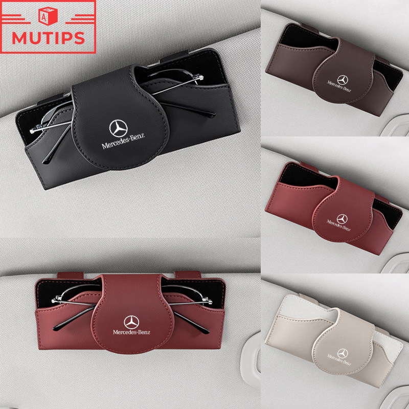 Mercedes Benz Car Leather Glasses Storage Box Sun Visor Sunglasses ...