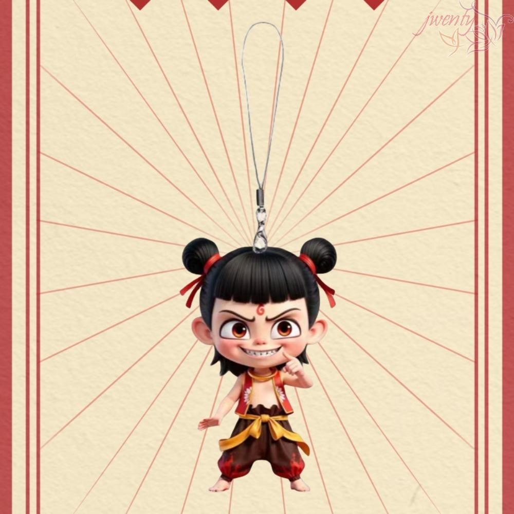 JWENTY Anime Ne Zha 2 Keychain, Cartoon Acrylic Ne Zha Pendant ...